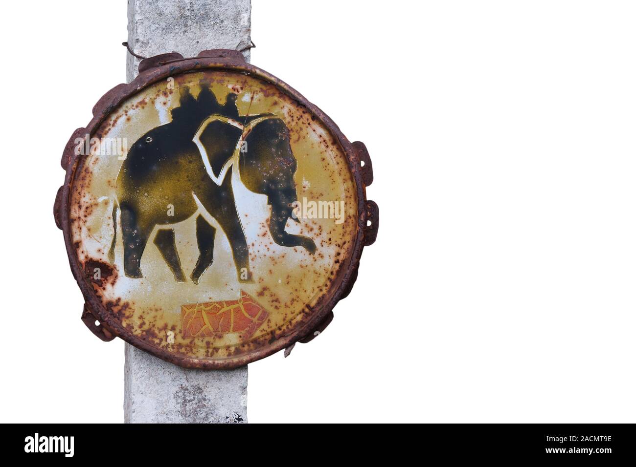 Elephant wanring sign Stock Photo - Alamy