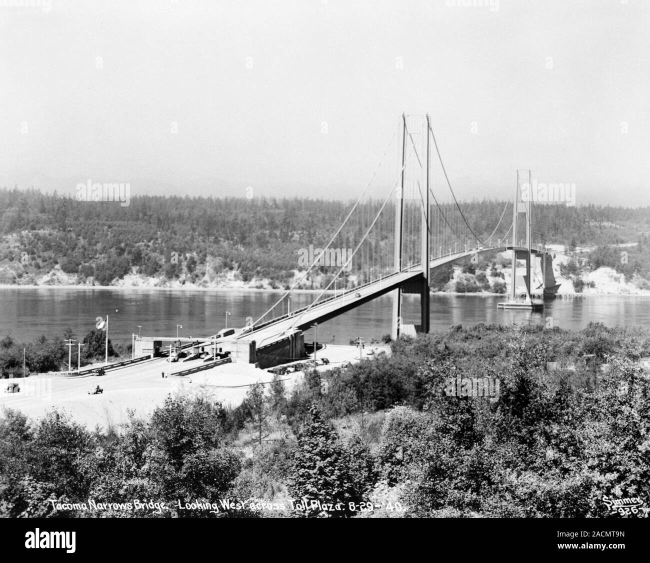 First Tacoma Narrows Bridge. This road suspension bridge spanned 1810 ...