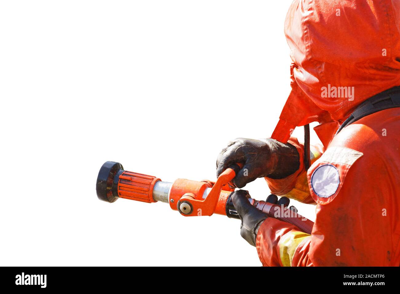 Picture from a young and successful firefighter at work Stock Photo - Alamy