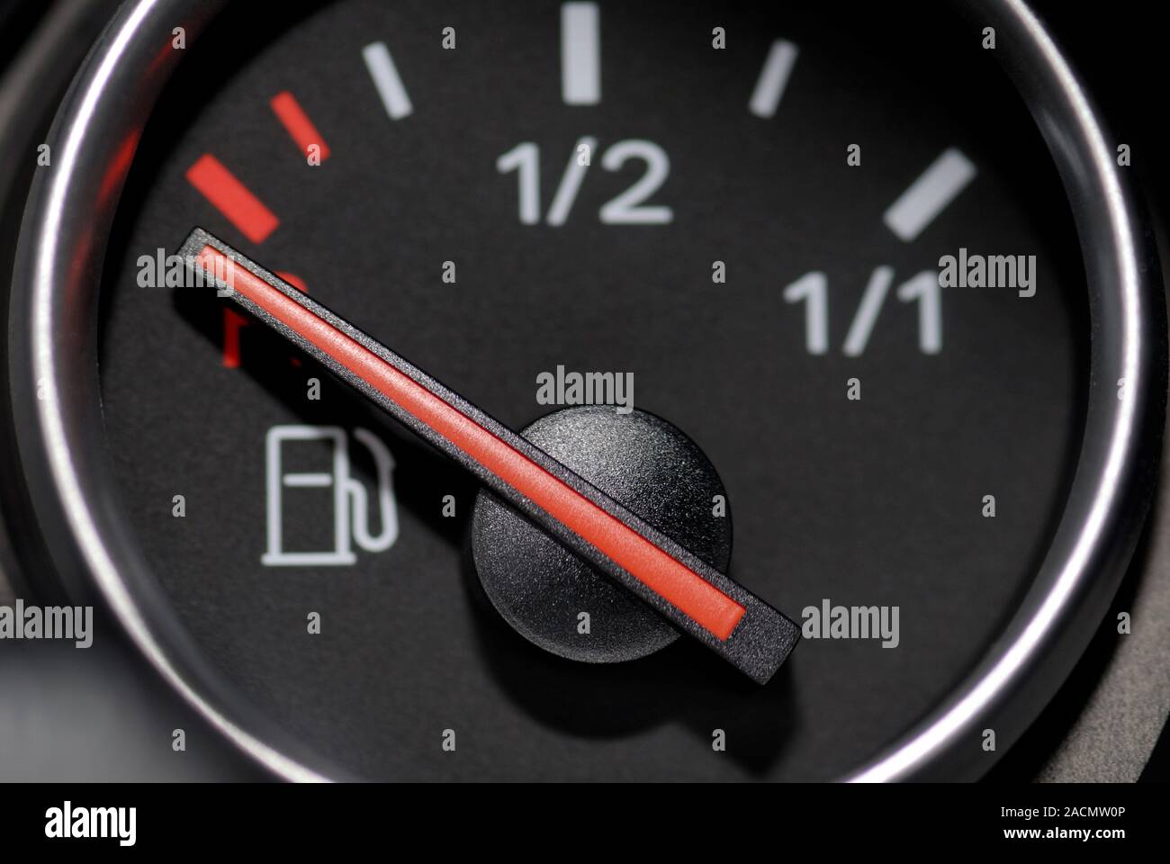 Fuel gage on empty Stock Photo - Alamy
