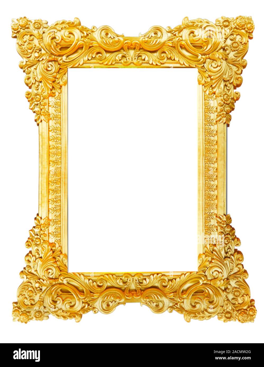 gold picture frame. isolated on white Stock Photo - Alamy