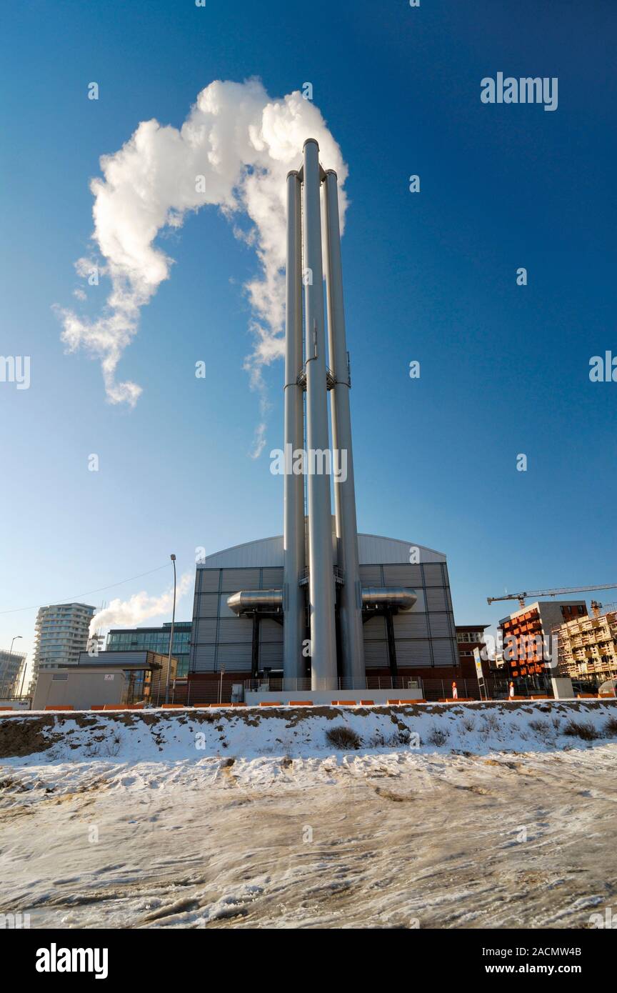 Combined heat and power (CHP) station. Conventional power plants emit ...