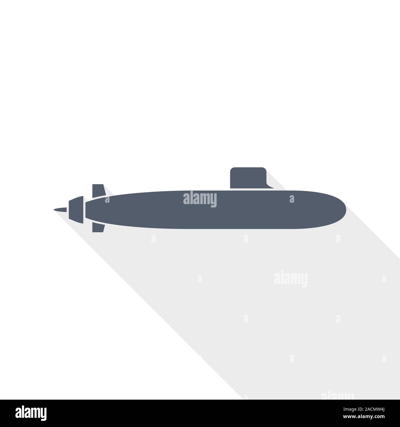 Submarine Vector Icon Navy Boat Ship Army Concept Flat Design Illustration Stock Vector
