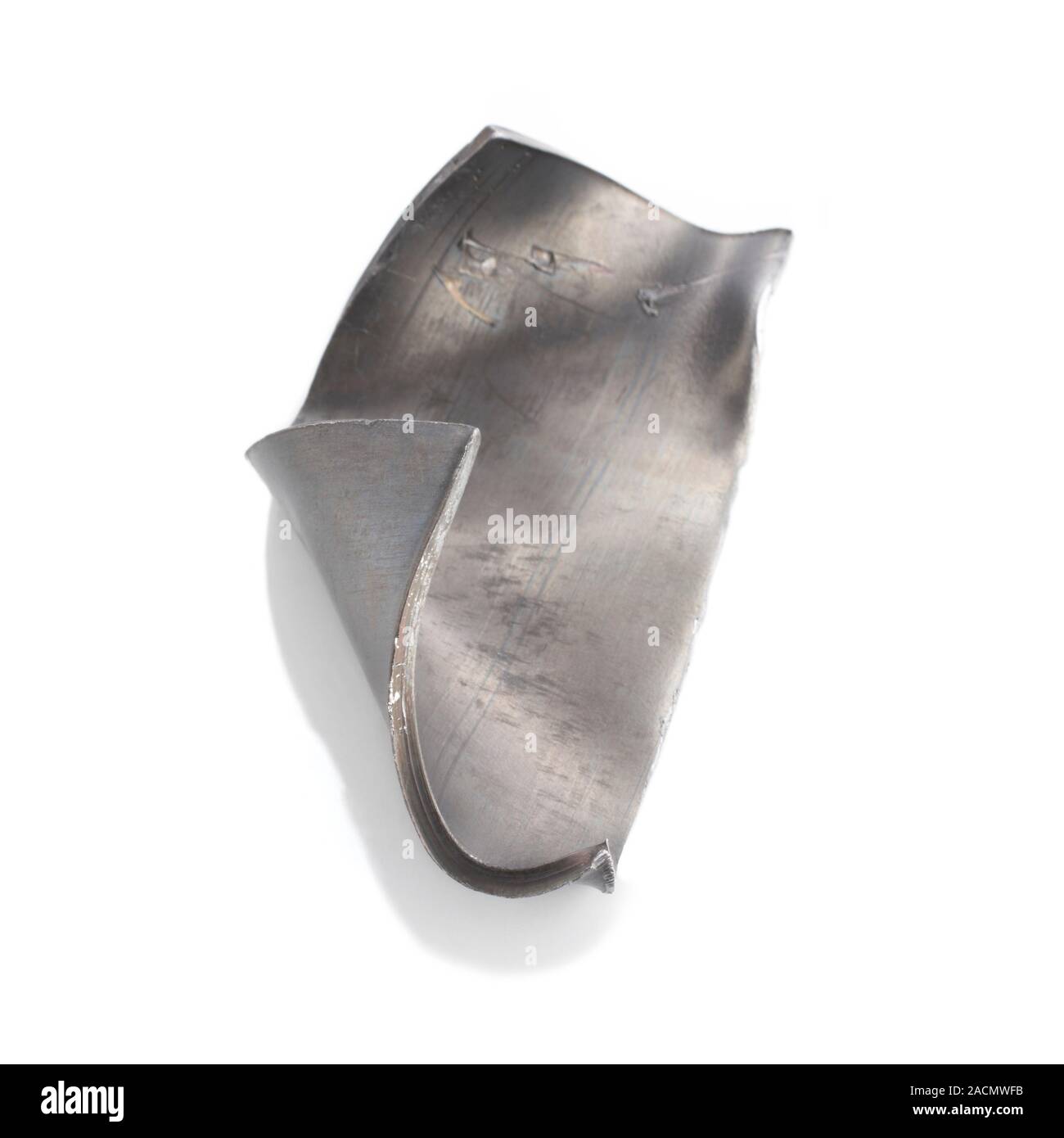 Lead sheet. Sample of lead (Pb) in sheet form. Lead is a post ...