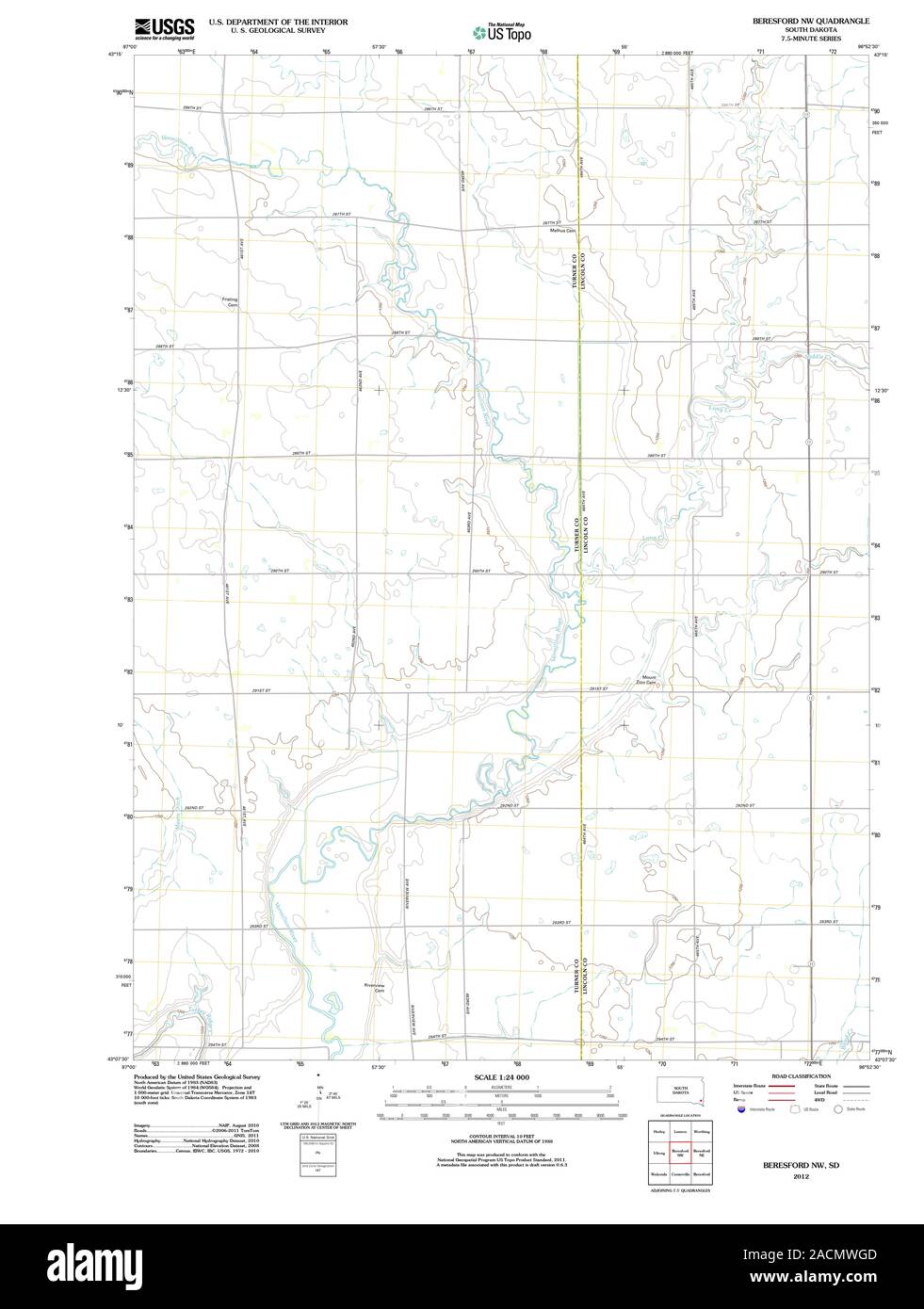 Map of beresford Cut Out Stock Images & Pictures - Alamy