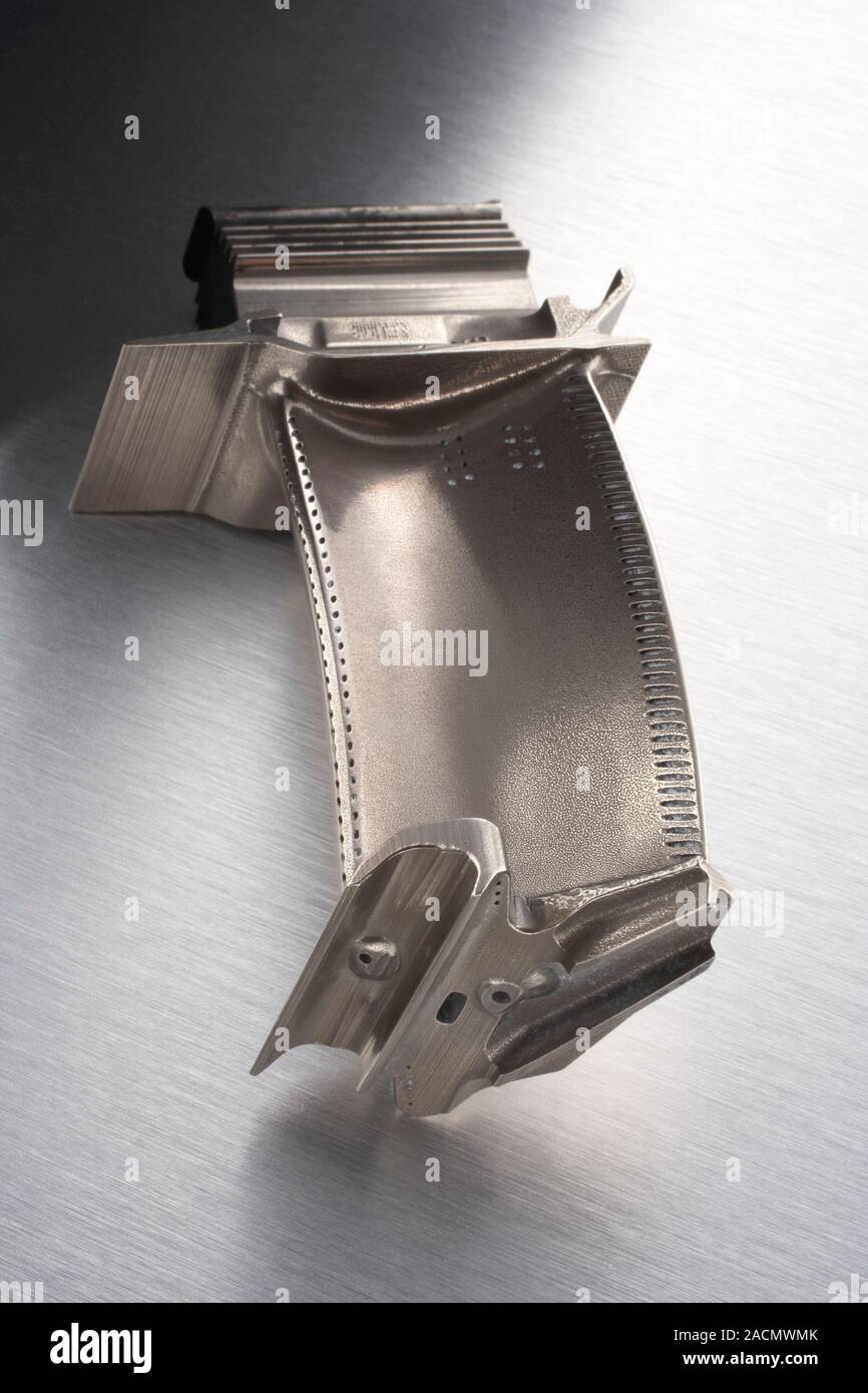 Jet engine turbine blade. This steel alloy component is engineered to ...