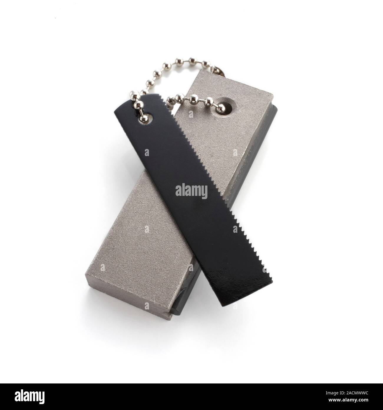 Magnesium fire-starting tool. This device consists of a toothed steel ...