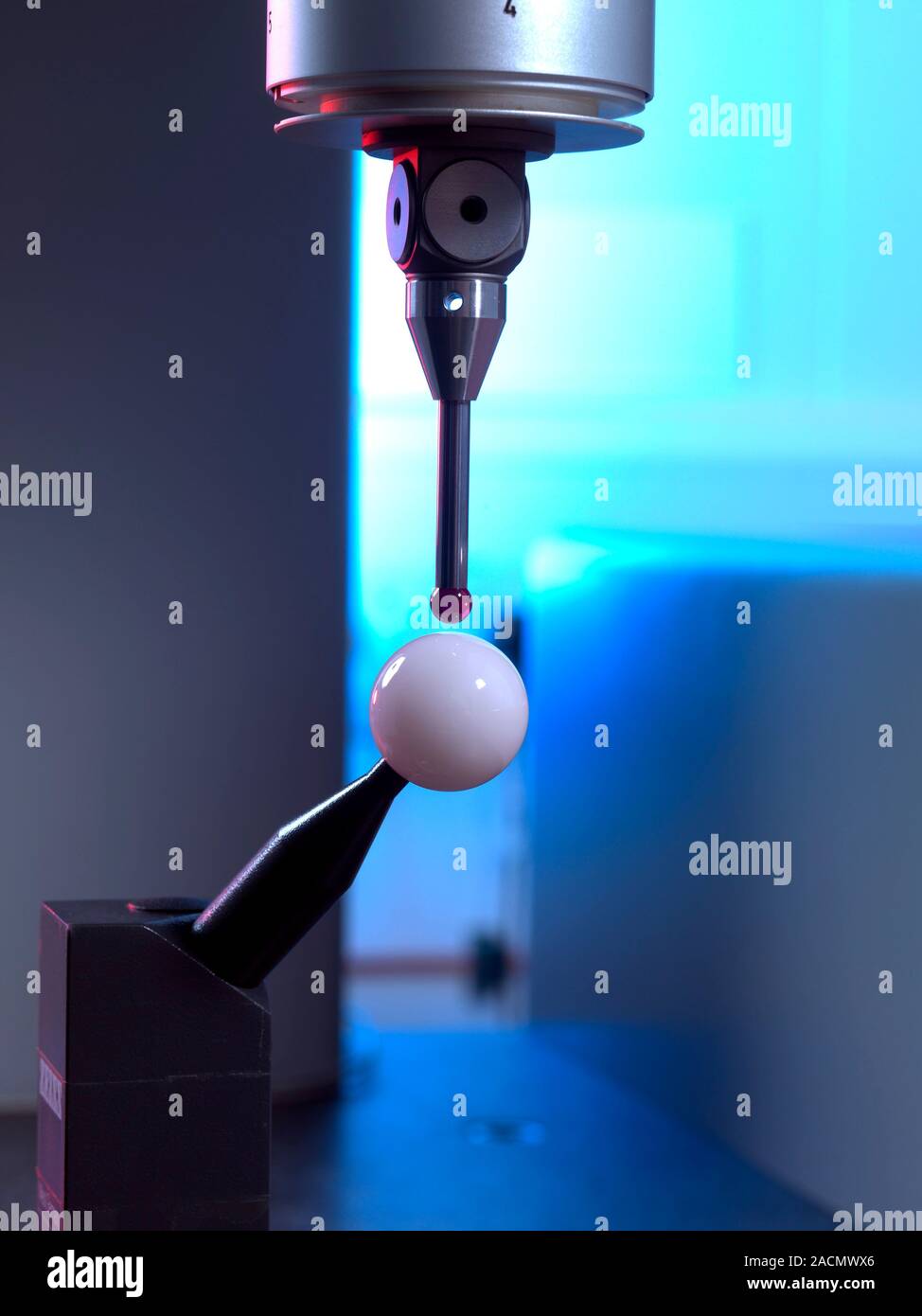 3D measurement machine calibration. Probe head of a coordinate ...