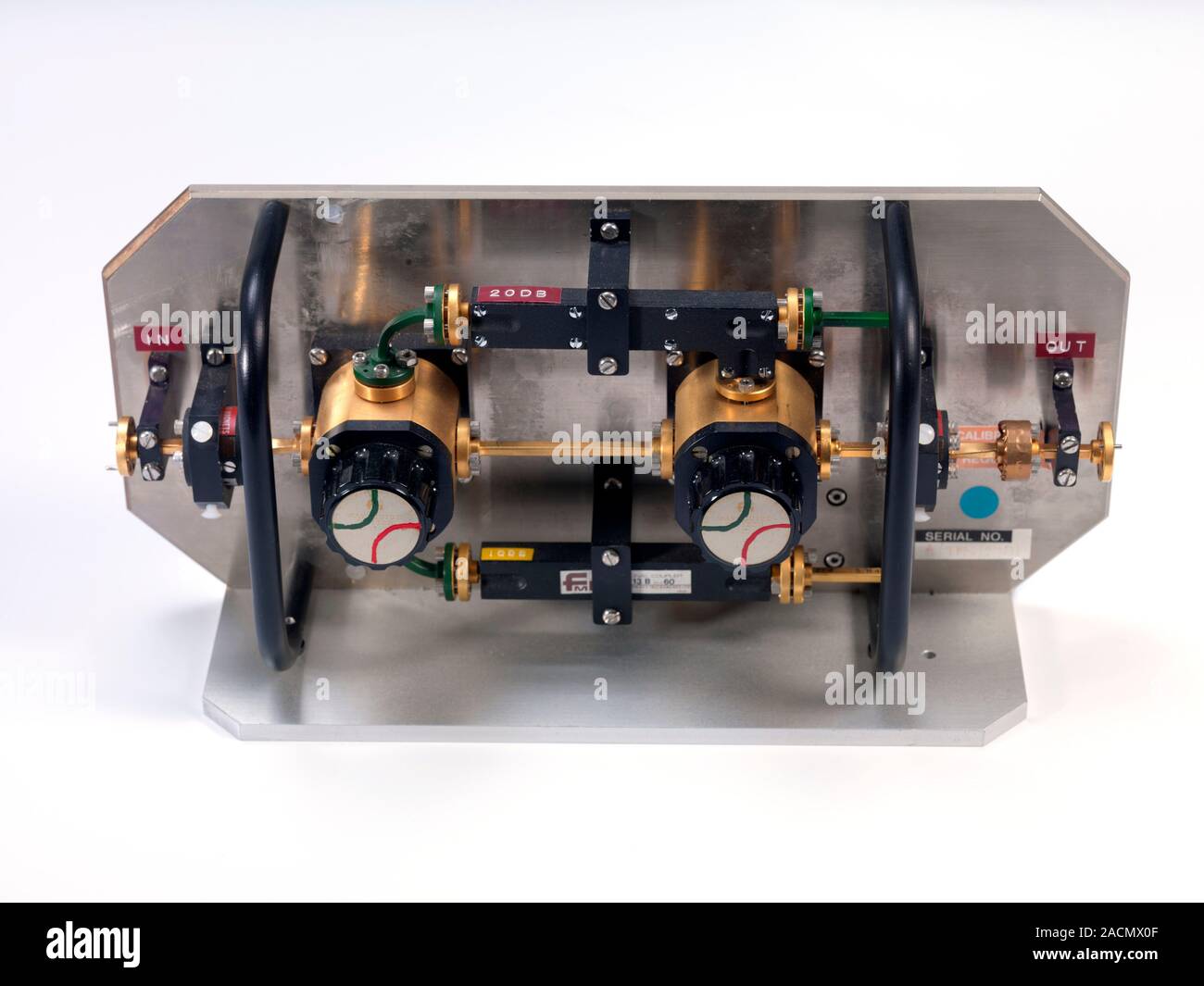 Millimetre radio waveguide. This metallic waveguide is used to guide ...