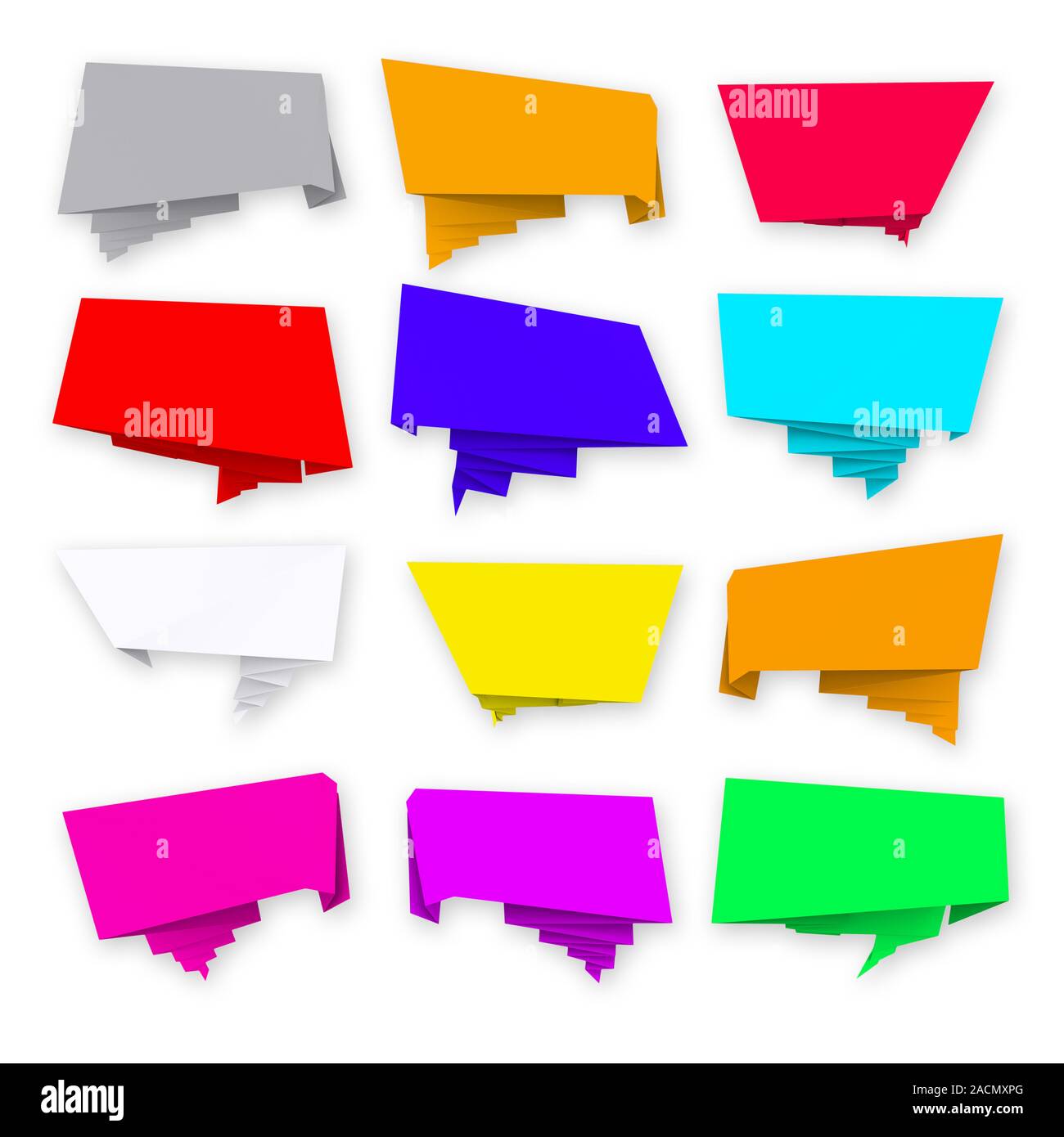 collection of various papers on white background Stock Photo - Alamy