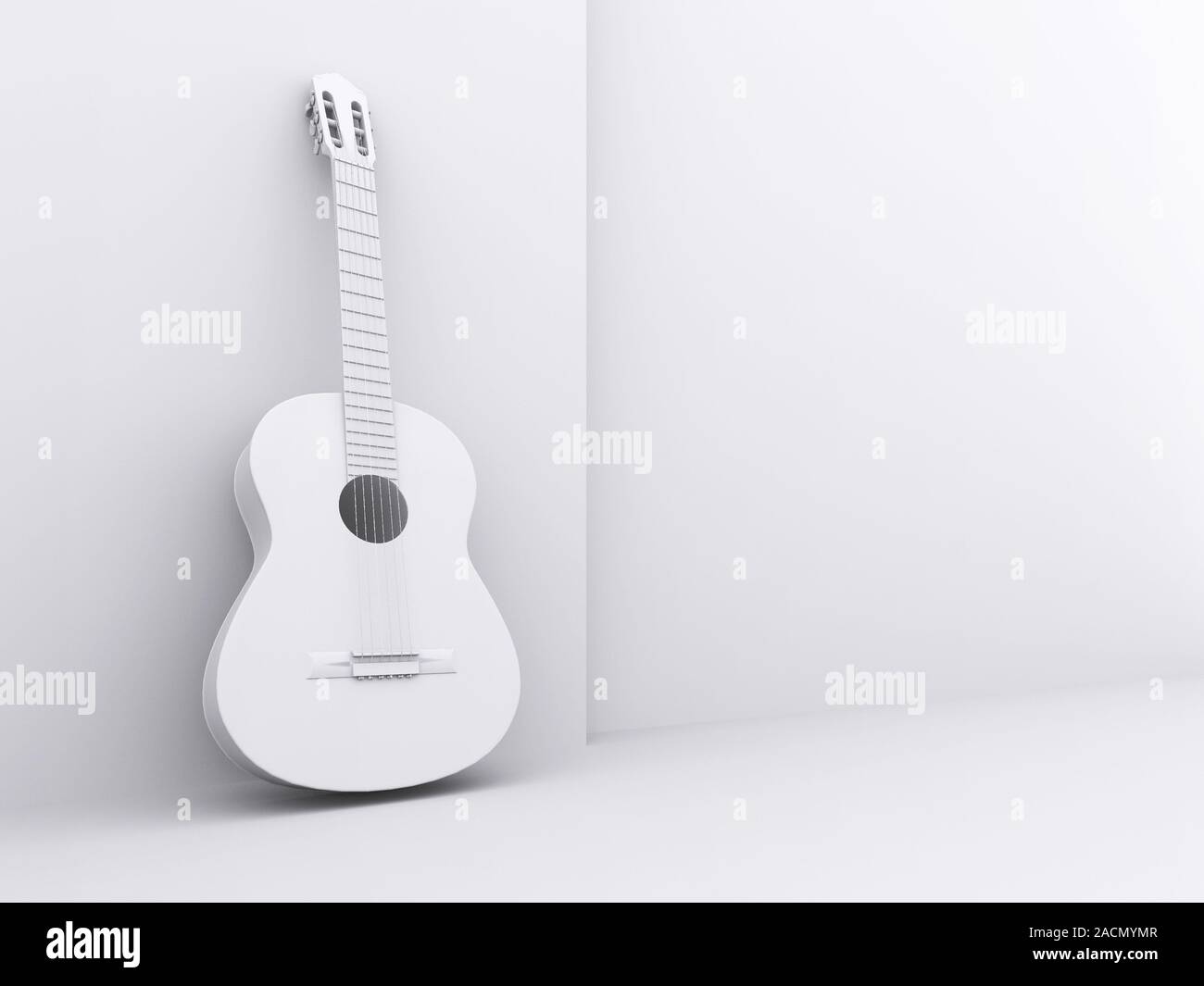 The image of a white guitar Stock Photo - Alamy