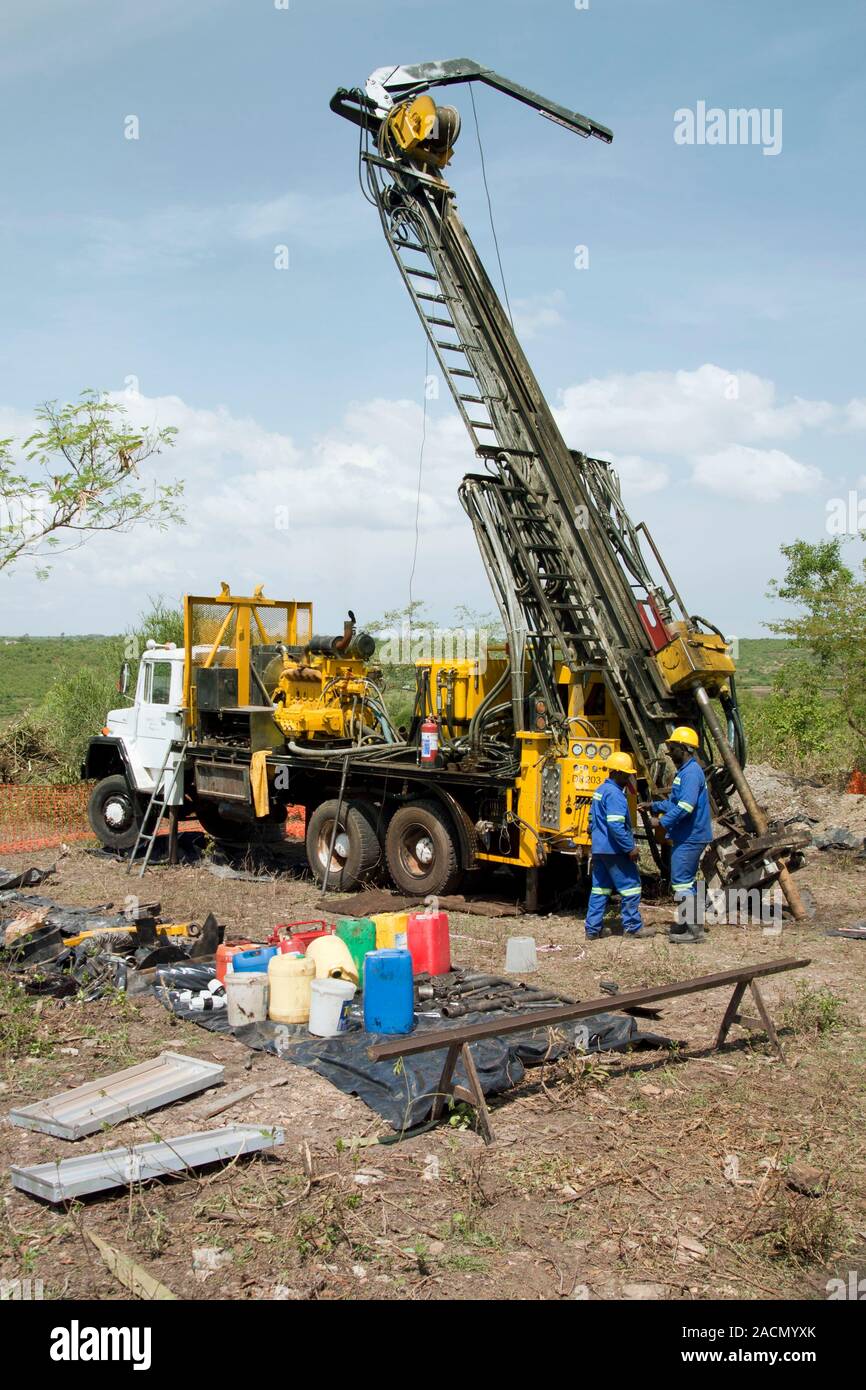 Mineral exploration drilling. Multi-combination drilling rig in use ...