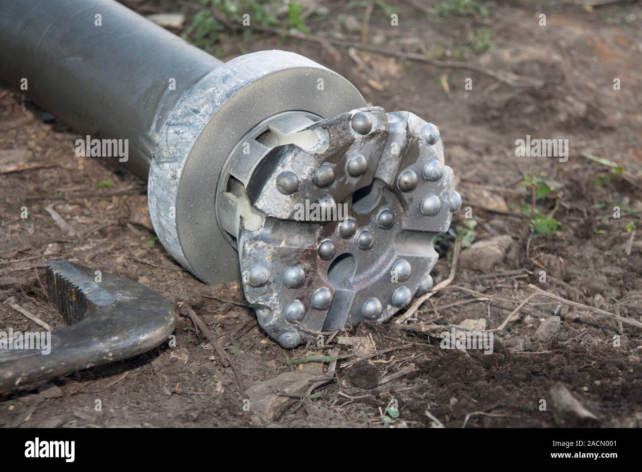 Diamond drill bit for mineral exploration drilling. The rig uses hollow ...