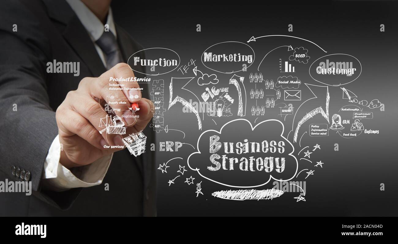 Business man writing Business strategy Stock Photo - Alamy
