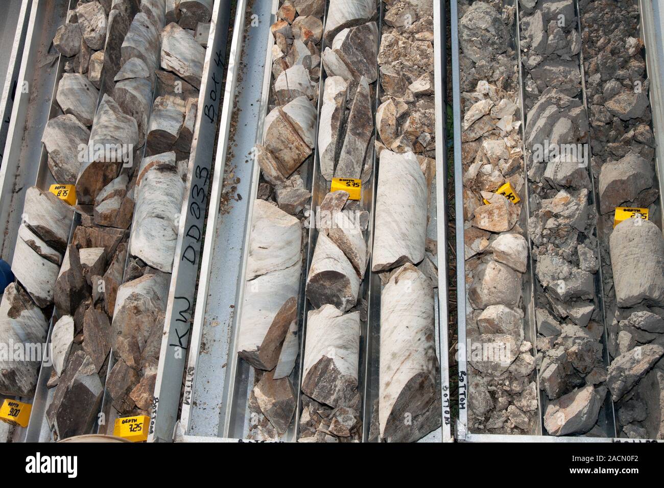 Mining Core Samples Mineral Core Samples Obtained During A Mineral