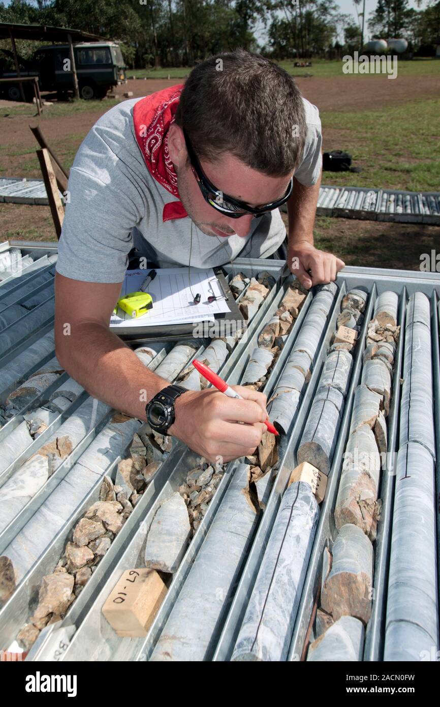 Mining Core Samples Geologist Logging Mineral Core Samples Obtained