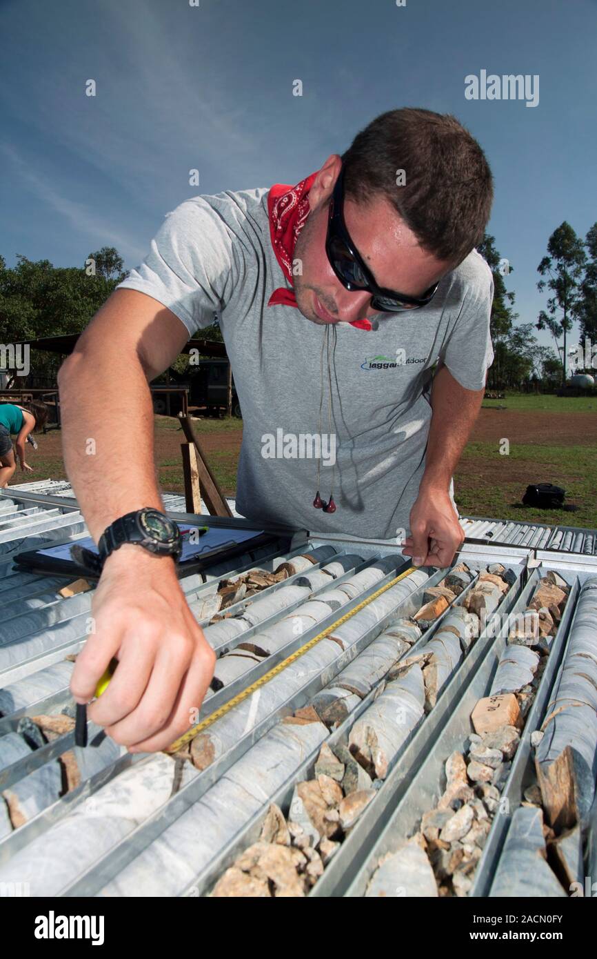 Mining Core Samples Geologist Logging Mineral Core Samples Obtained