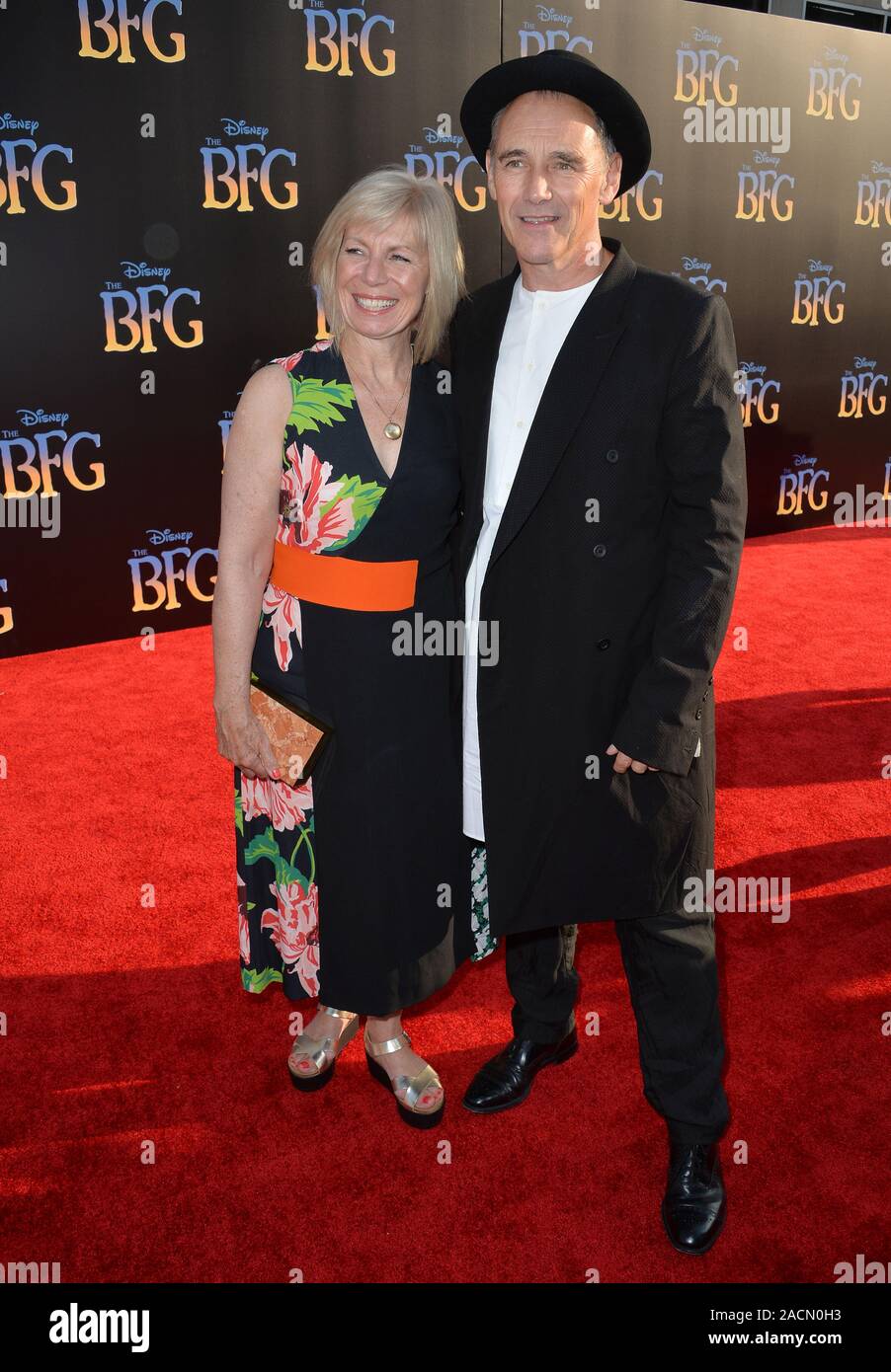 LOS ANGELES, CA. June 21, 2016: Actor Mark Rylance & wife Claire van ...