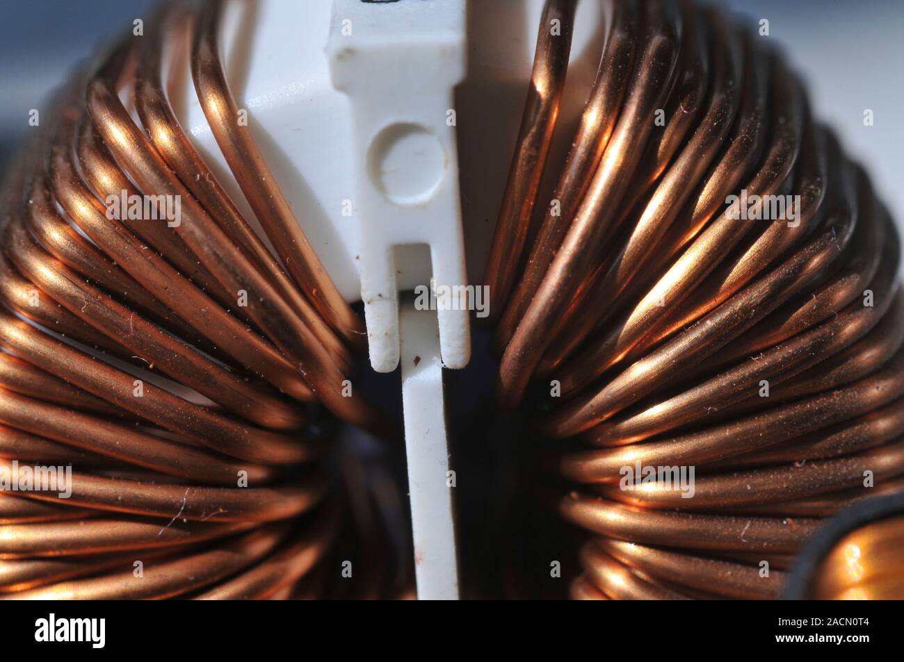 Close up of a copper inducer. Electronic waste from Old Computers, is a ...