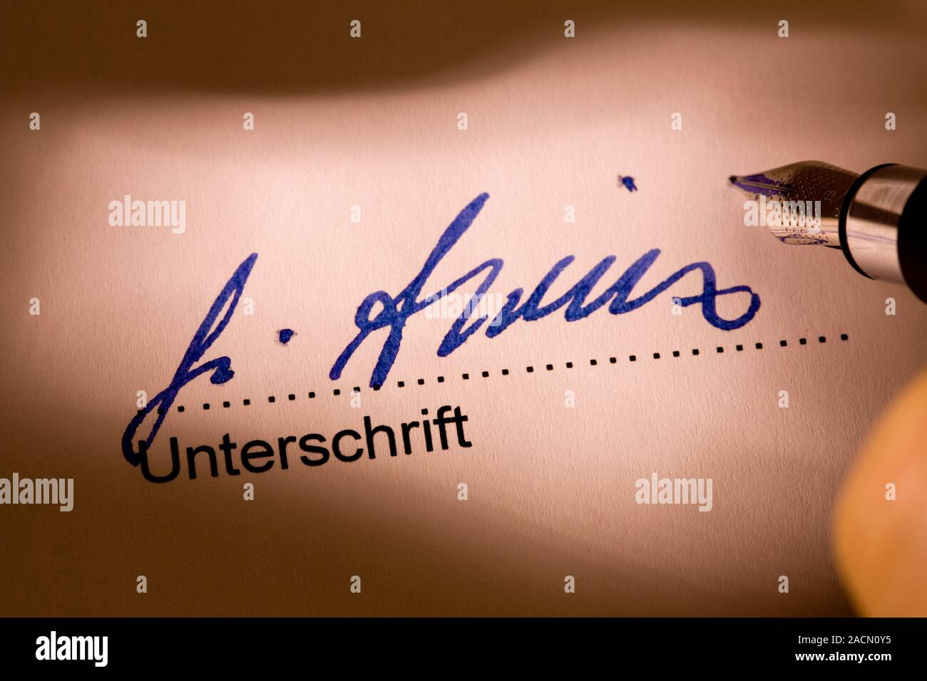 Fountain pen Signature under a letter Stock Photo - Alamy