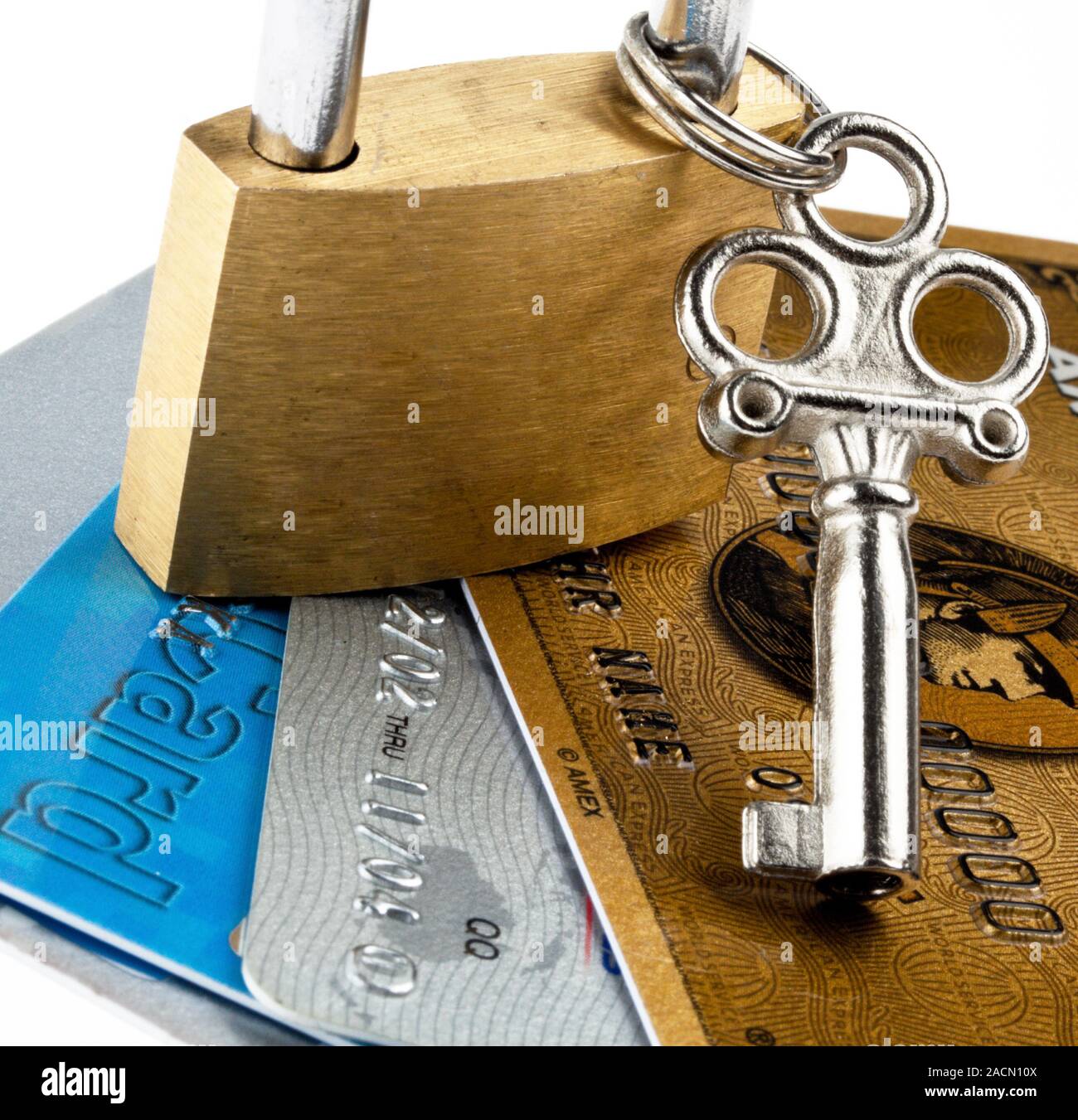 Security for credit cards. Symbol with lock Stock Photo - Alamy