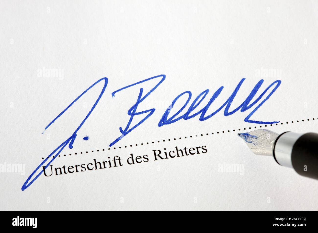 Signature of a judge under a judgment Stock Photo - Alamy