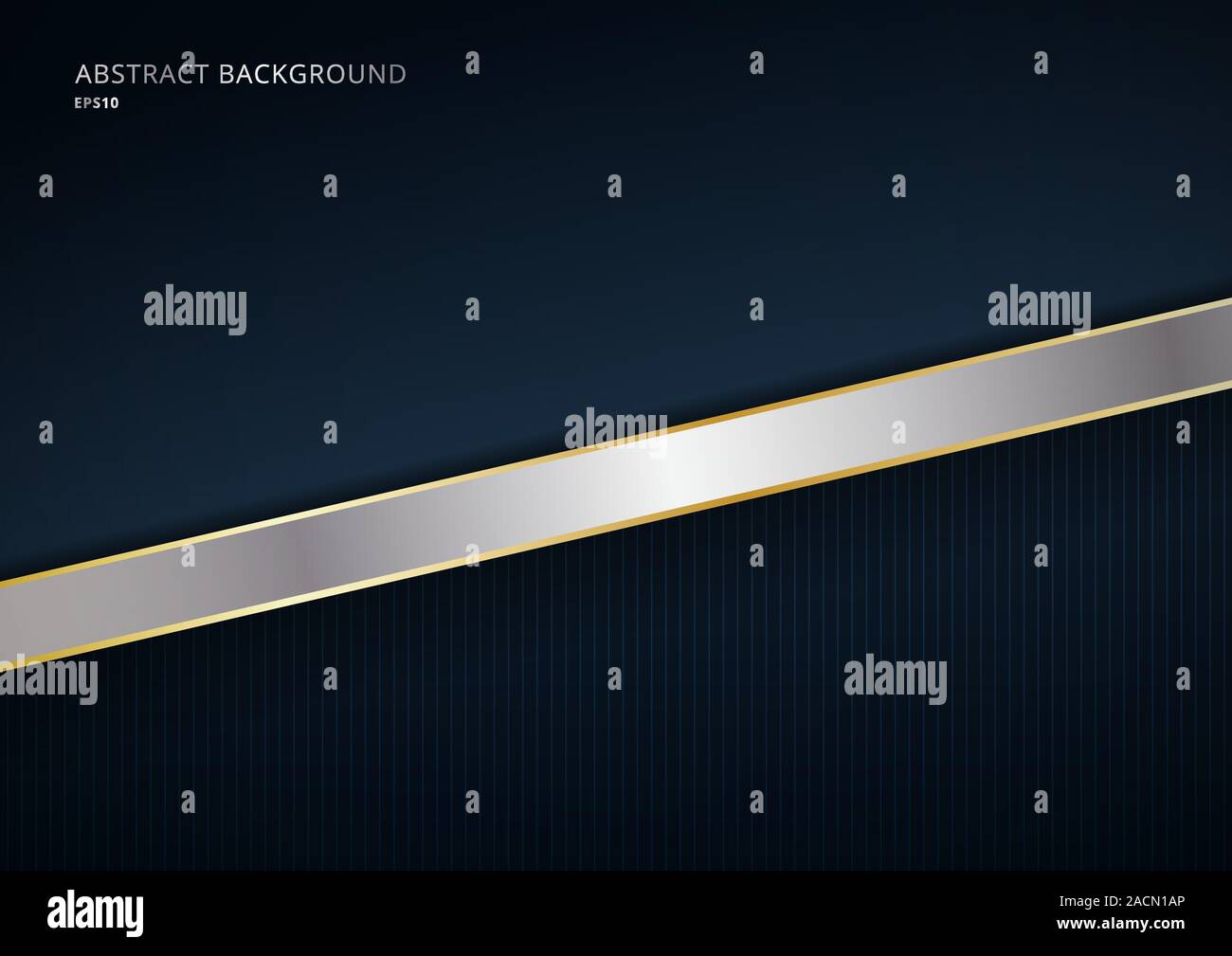 Abstract modern template dark blue background with decoration silver ...