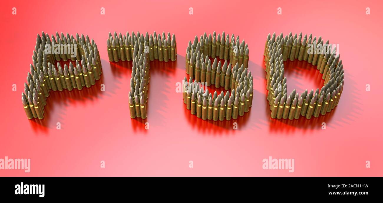 Post-traumatic stress disorder, conceptual image. Computer artwork of ...