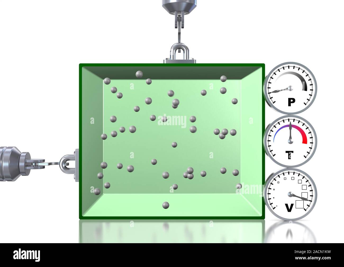 Boyle's law of gases. Computer artwork explaining the gas laws as ...