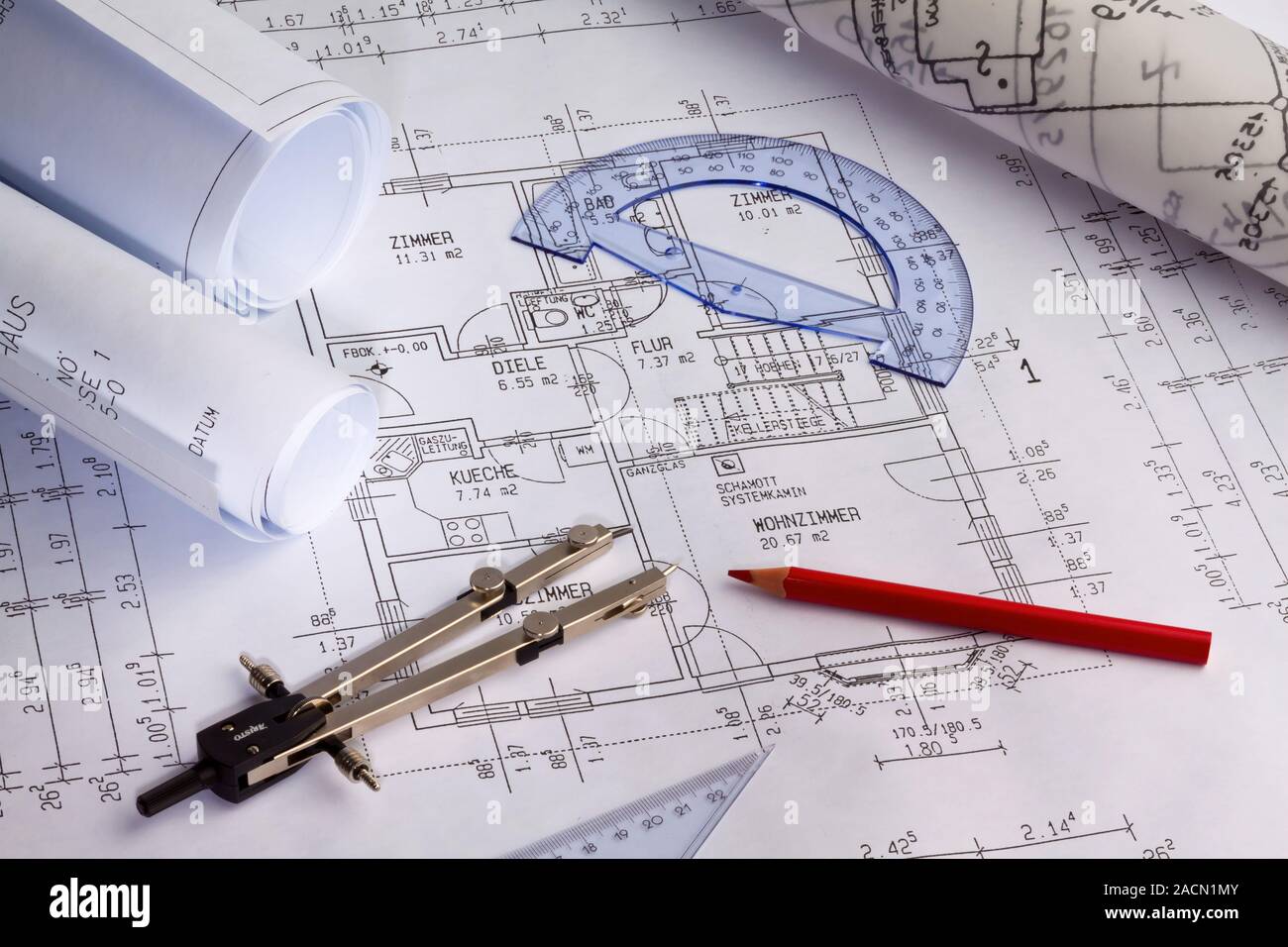 Construction plan of a residential building. house building Stock Photo ...