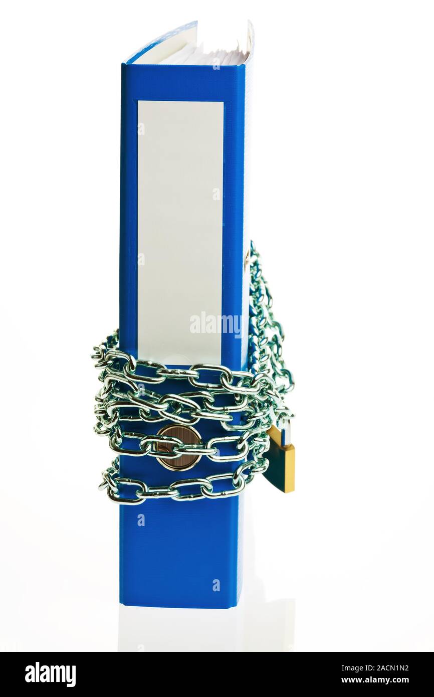 Files folder closed with chain Stock Photo - Alamy