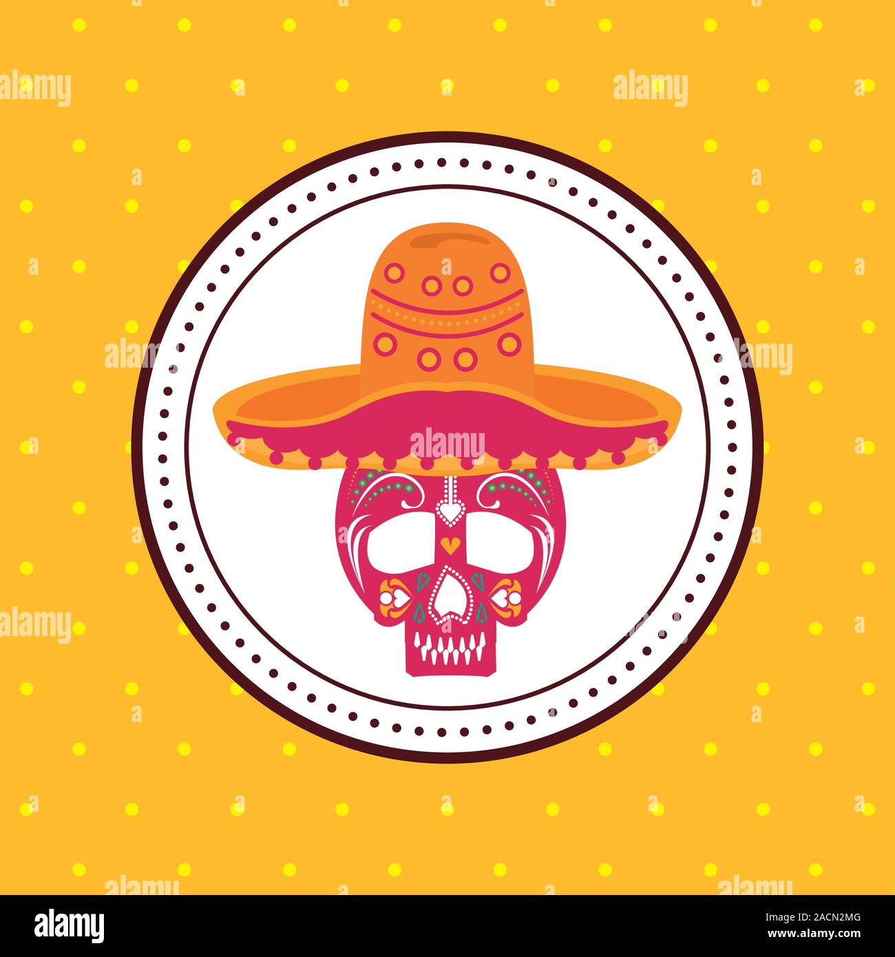 mexican culture hat with skull head Stock Vector Image & Art - Alamy