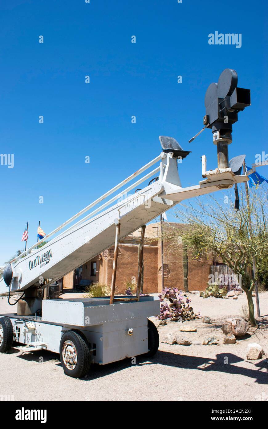 Historic hydraulic camera dolly at Old Tucson Studios, Tucson, Arizona ...