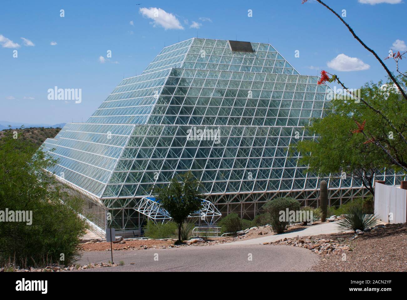Biosphere 2 rainforest building near Tucson, Arizona. Biosphere 2 was ...