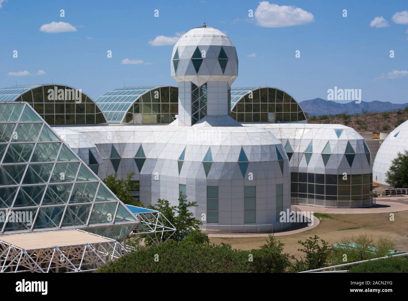 Biosphere 2 water and life experiment building near Tucson, Arizona ...