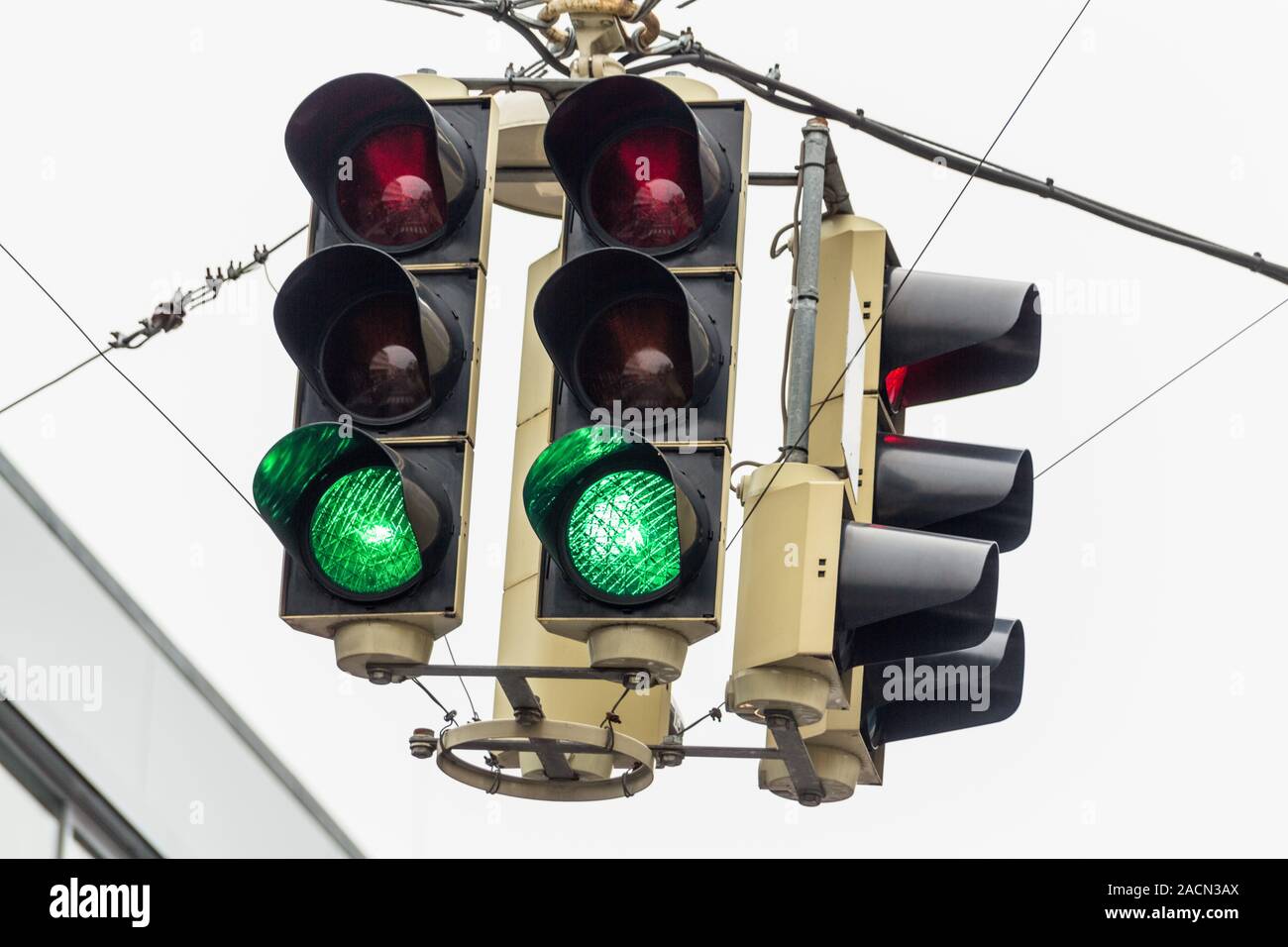 Traffic light with green light Stock Photo - Alamy