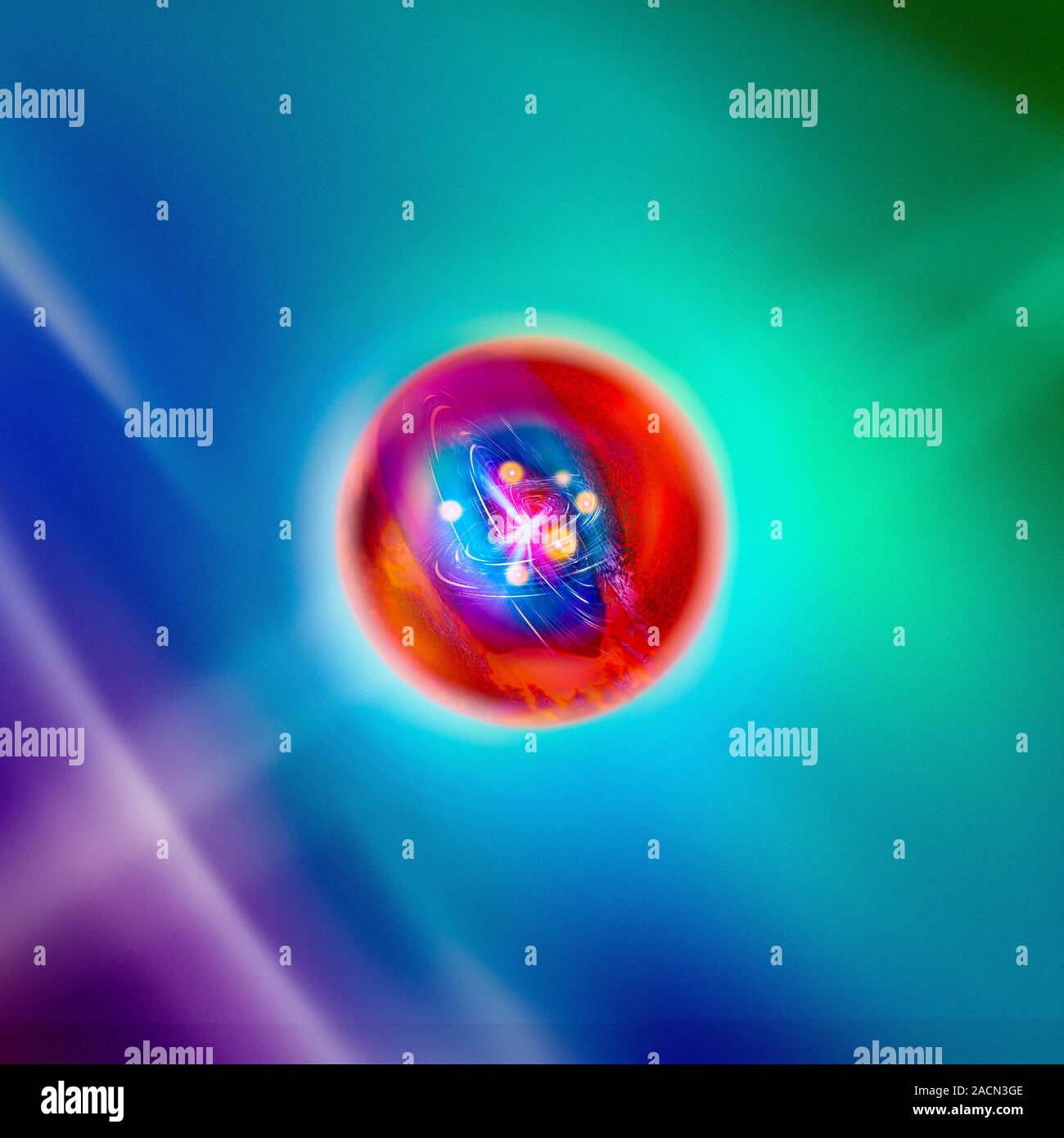 Quark, conceptual model. Computer artwork representing the theoretical ...