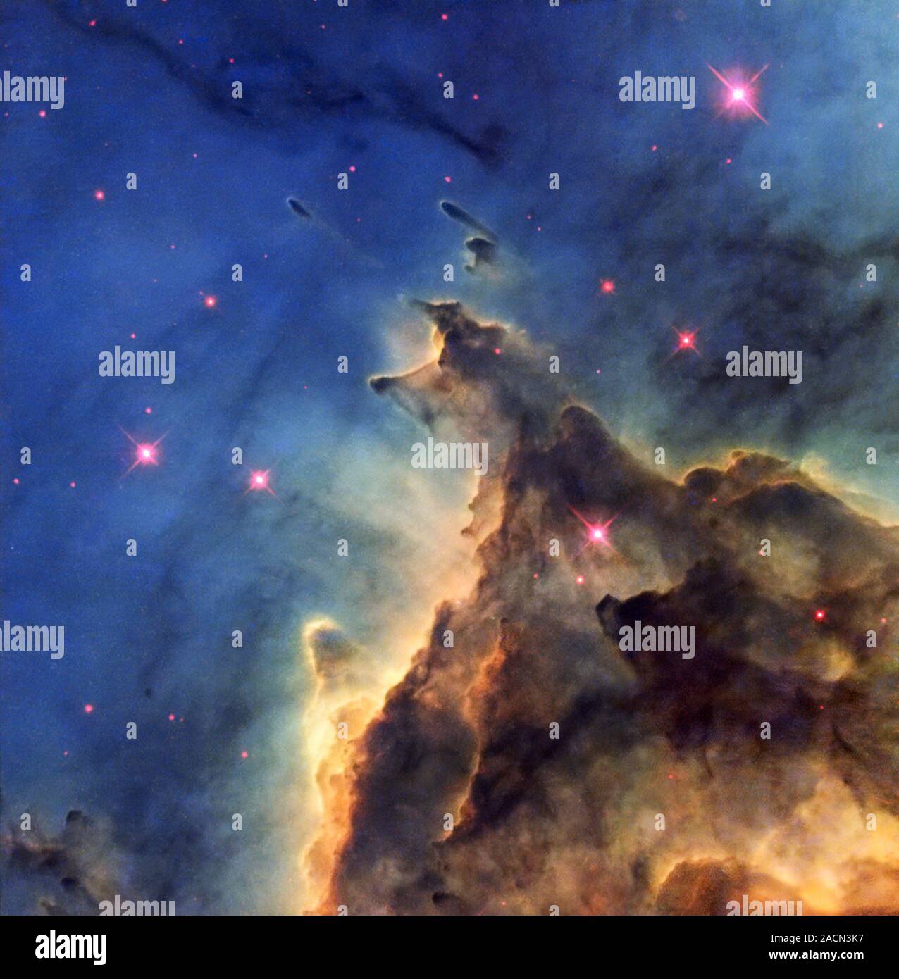 Monkey Head Nebula. Hubble Space Telescope (HST) image of pillars of ...