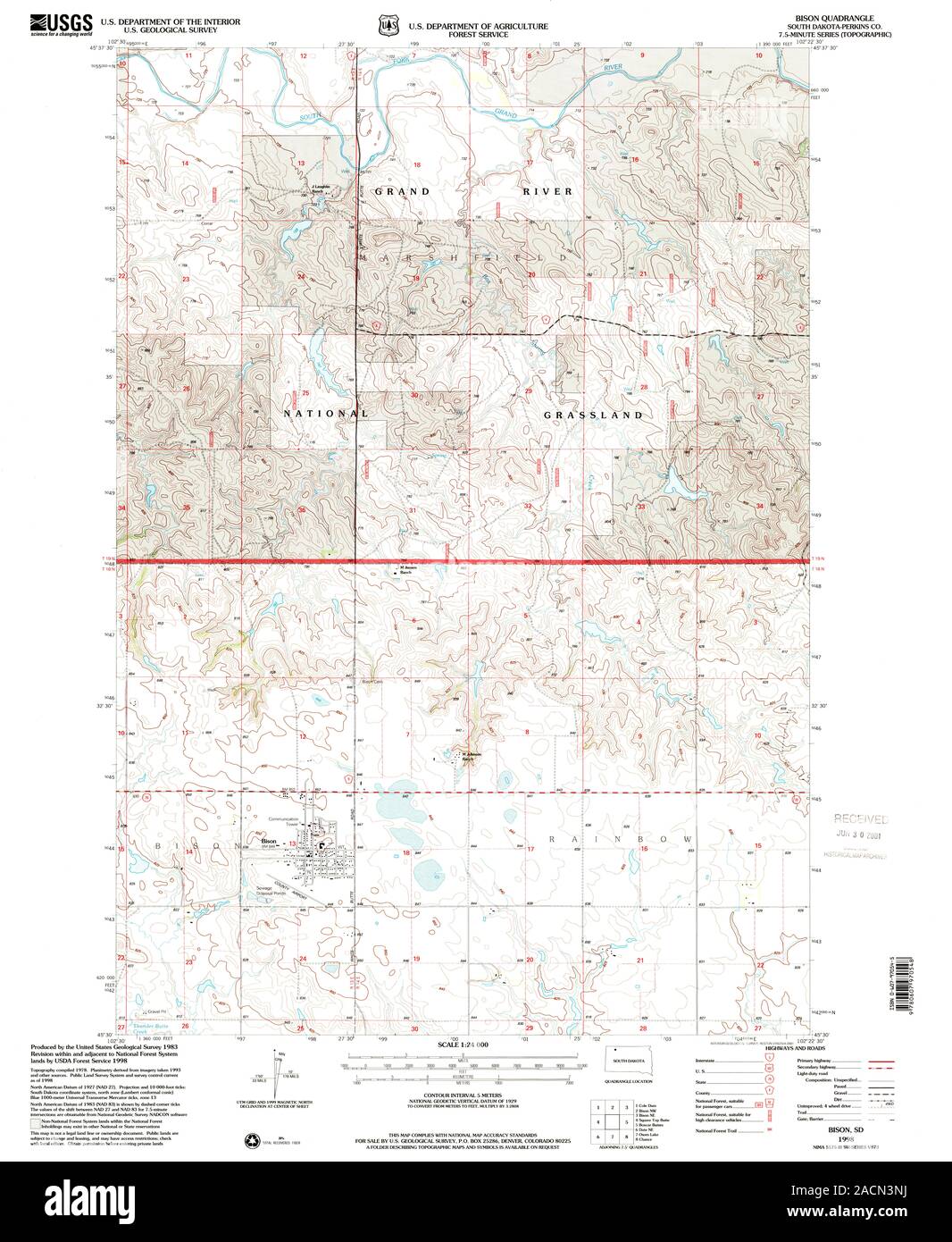 Bison south dakota map Cut Out Stock Images & Pictures - Alamy