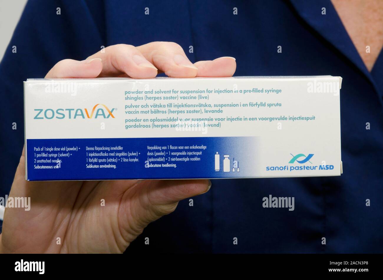 Zostavax anti-shingles vaccine, a vaccine made out of weakened ...