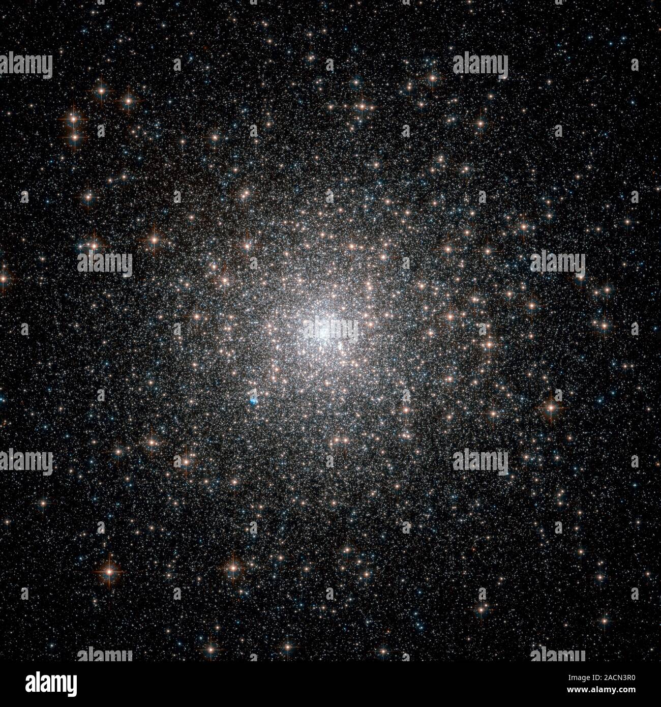 Globular star cluster M15, Hubble Space Telescope (HST) image. This is a sphere of hundreds of ...