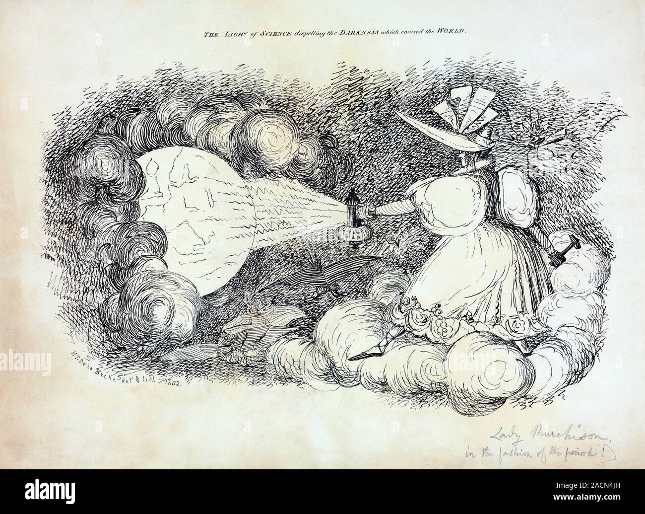 'The light of science'. This satirical cartoon by Henry T De la Beche ...