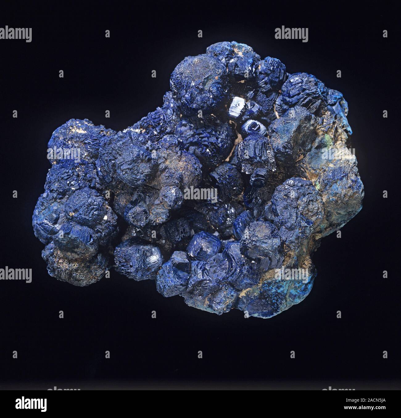 Azurite crystals. Azurite is a hydrated copper carbonate mineral. Its ...