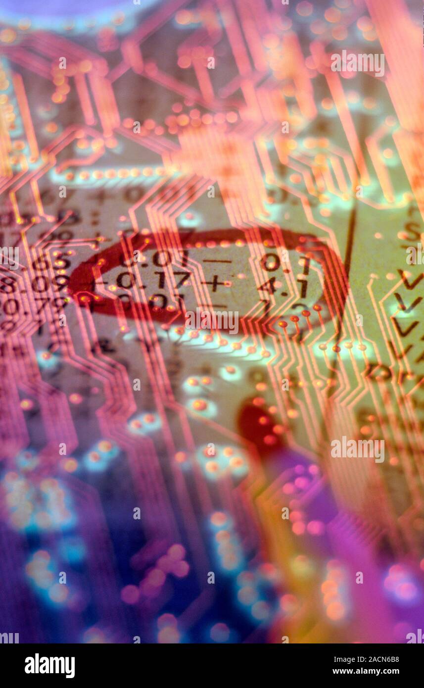 Stock market computers. Conceptual image of computer circuits ...