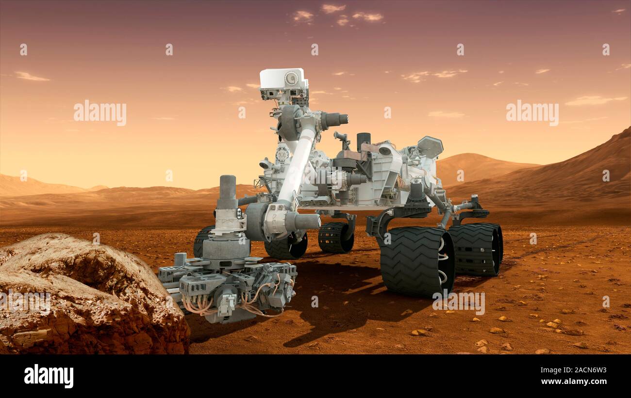 Curiosity rover. Computer artwork of the Mars Science Laboratory (MSL ...