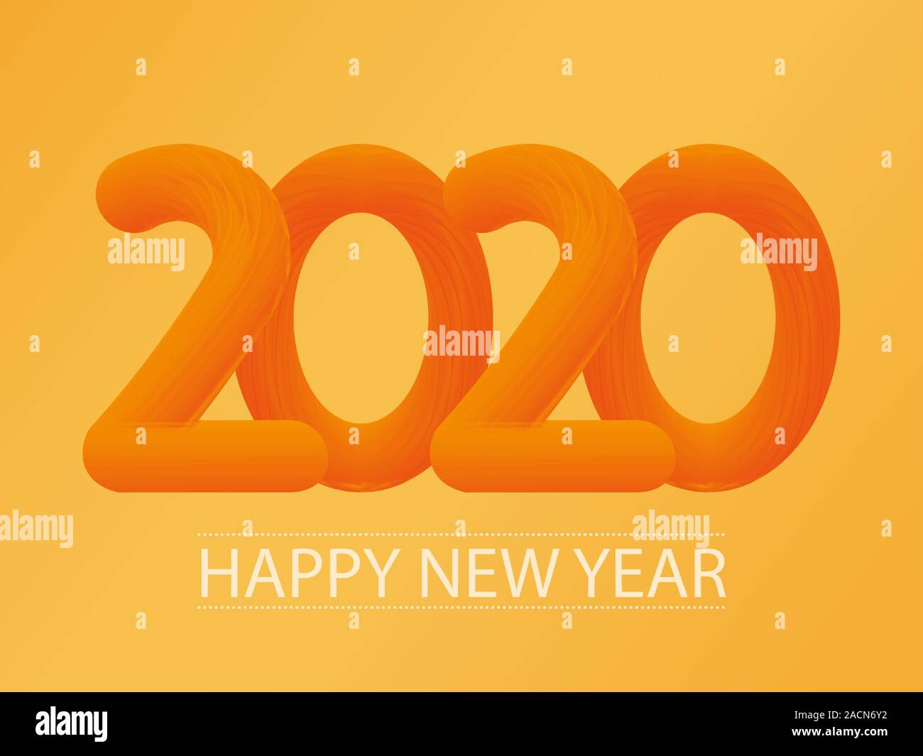 Abstract orange new 2020 year number on orange background. Vector ...