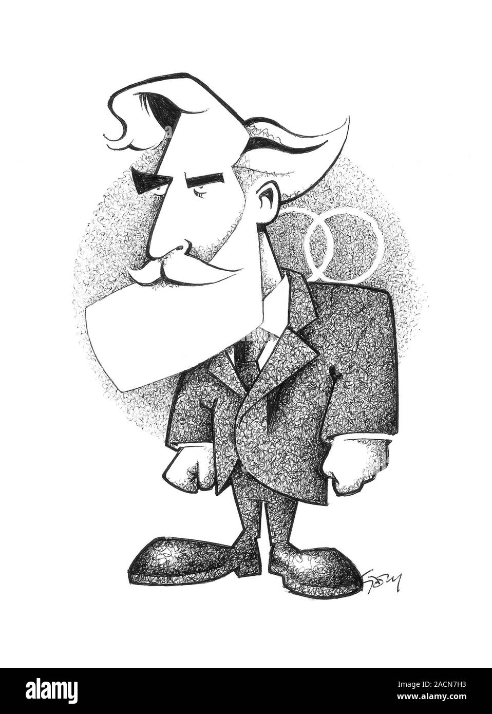 John Venn (1834-1923). Caricature of the British logician and ...