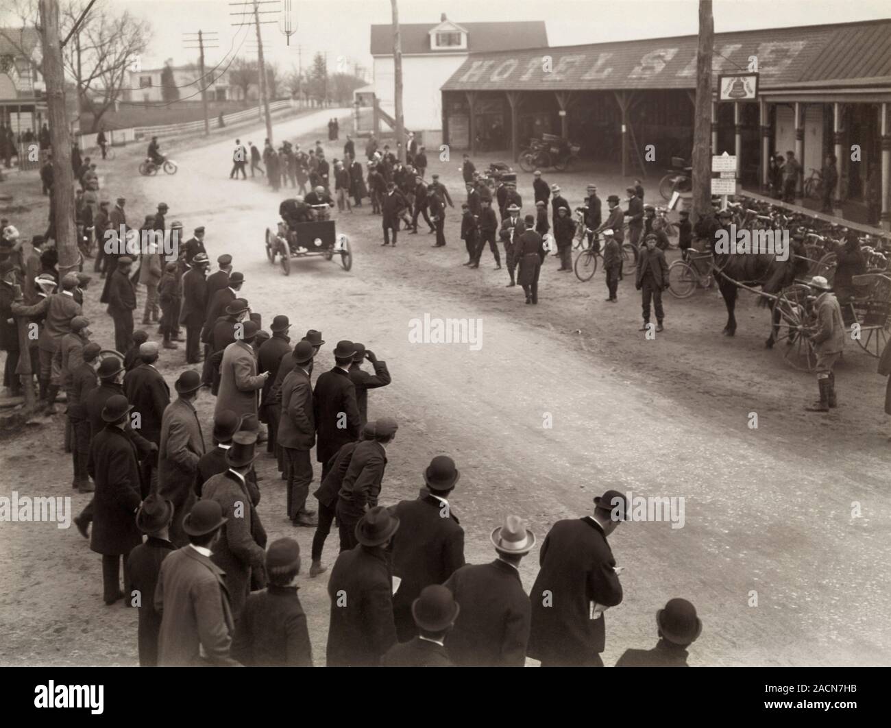 1st American fifty-mile automobile race. Andrew L Riker (1868-1930 ...
