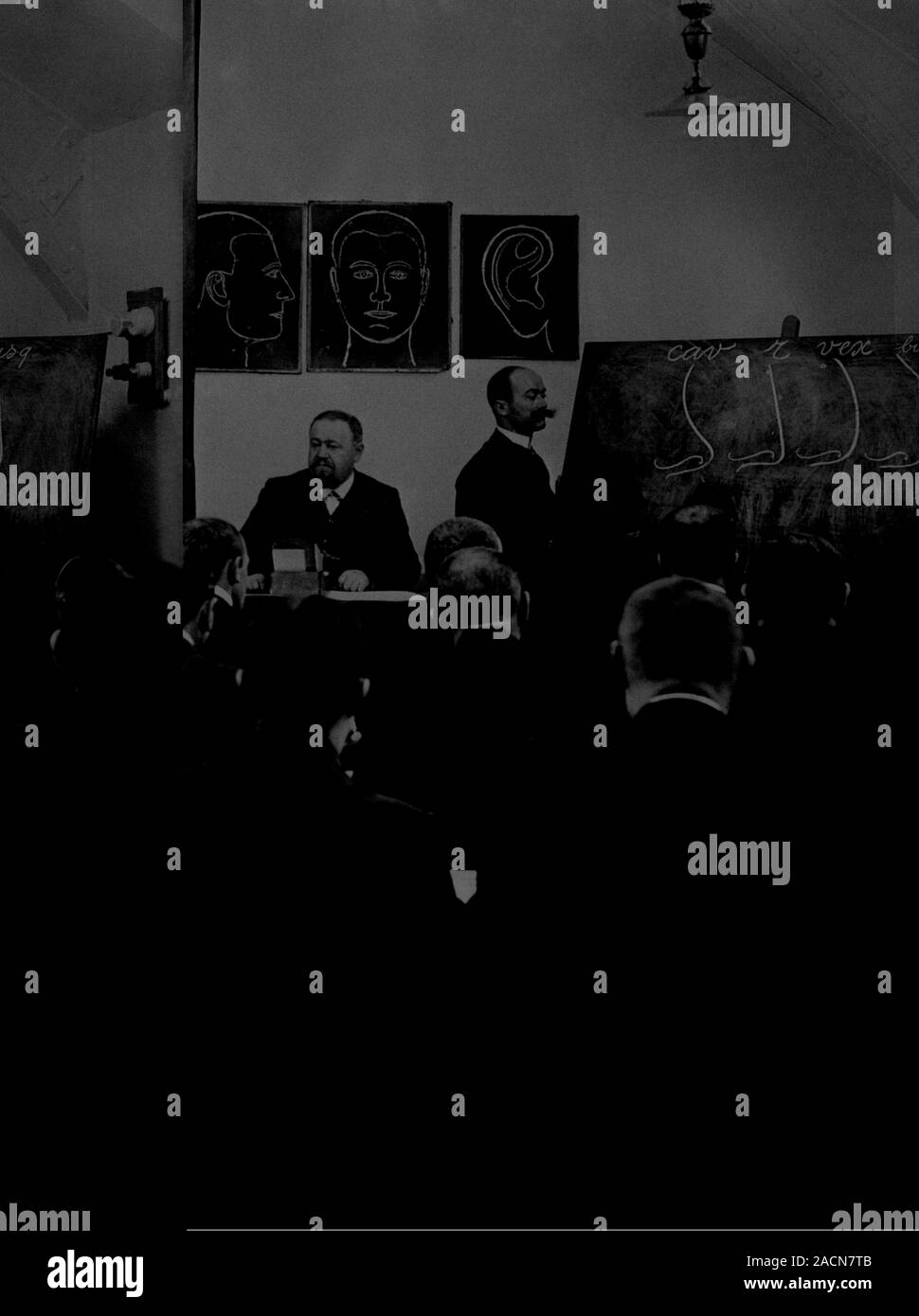 Bertillon identification system class. French policemen being taught ...