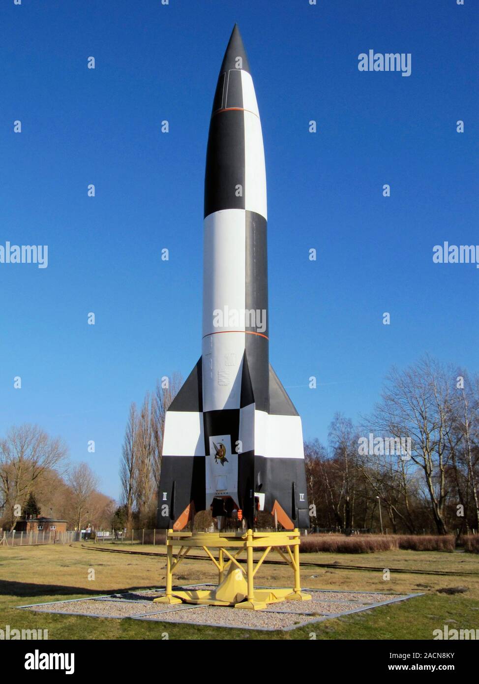 V-2 (A-4) rocket on display at Peenemunde Museum, Germany's. Peenemunde ...